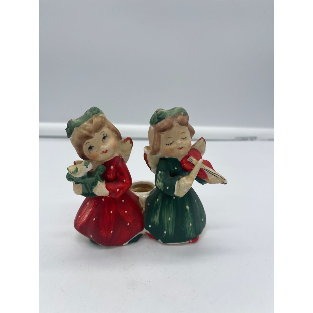 Vintage Commodore Christmas Angels Candle Holder Japan - Etsy