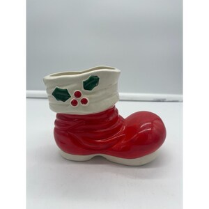 Vintage Ceramic Santa Boot Planter Japan - Etsy