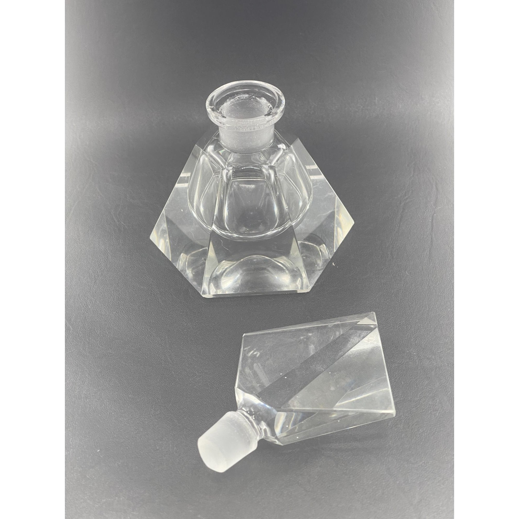 Vintage Clear Cut Lead Crystal Glass Perfume Bottle With Stopper - Etsy