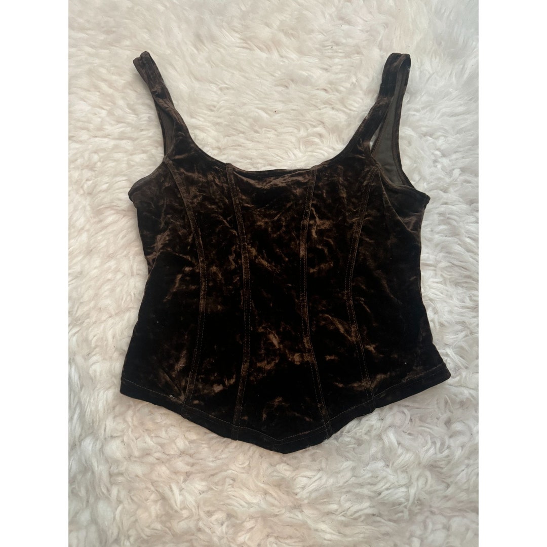 Vintage Cosabella Italy Cami Tank Top Brown Crushed Velvet L - Etsy