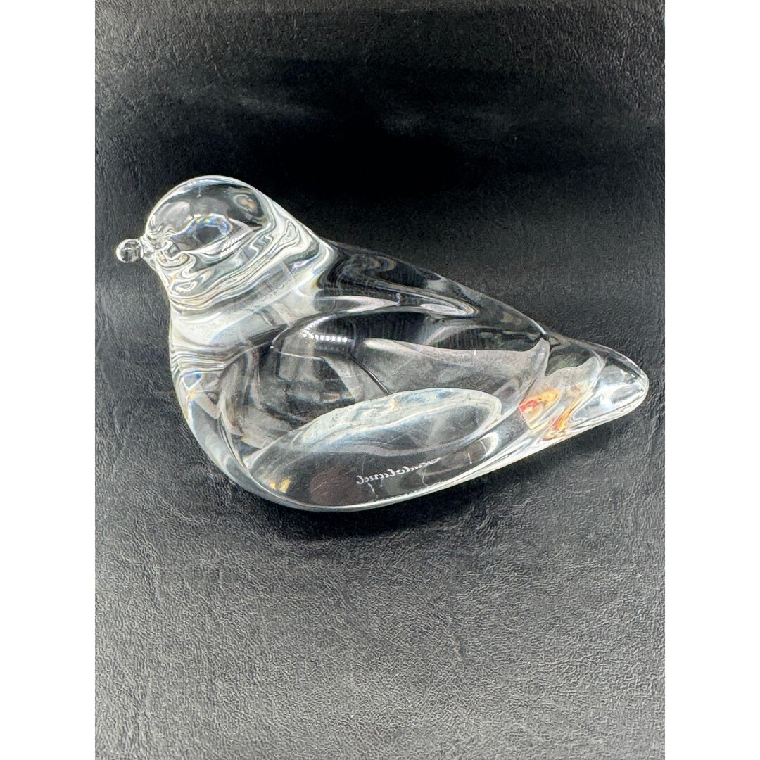 Hadeland of Norway Crystal Clear Glass Bird Figurine Paperweight - Etsy