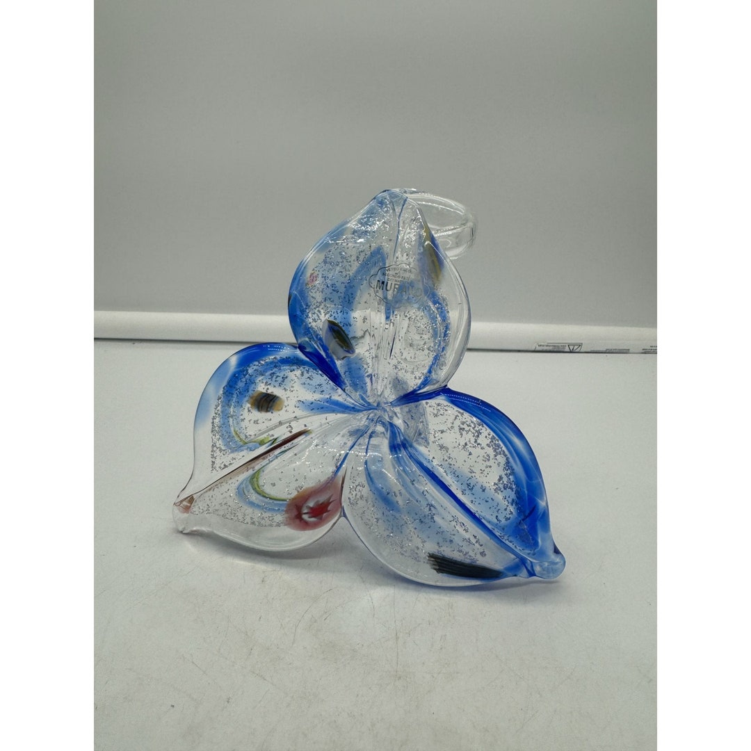 Murano Vetro Eseguito Art Glass Lily Flower Corkscrew Stem Italy - Etsy