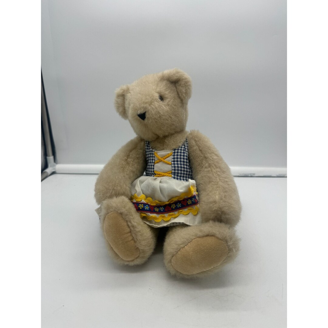 Vintage Vermont Teddy Bear Company Girl Jointed Teddy Plush in Gingham ...