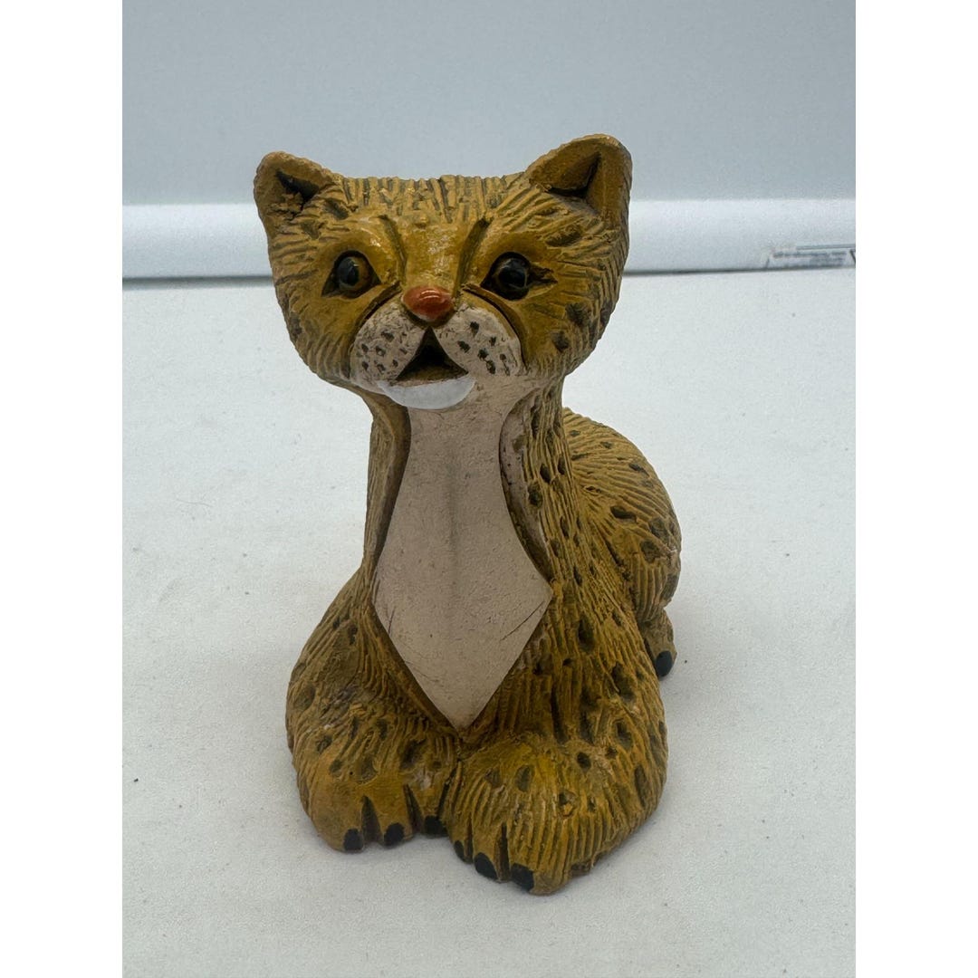 Artesania Rinconada Cheetah Cat Figurine Sculpture Signed - Etsy