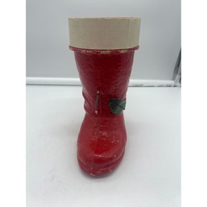 Vintage Paper Mache Red Santa Claus Boot Christmas Decor - Etsy