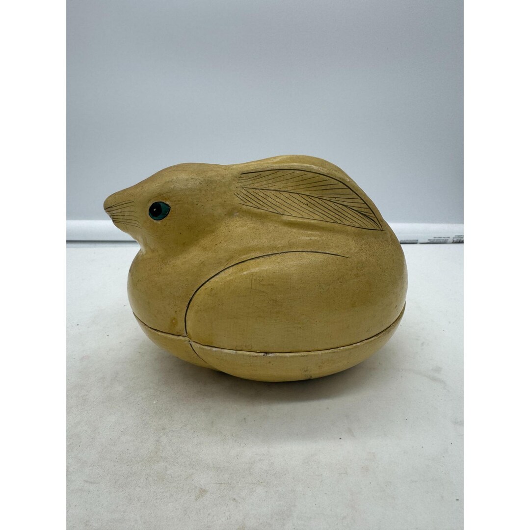 Vintage Lacquer Wood Box Bunny Rabbit Shape Primitive Easter Decor - Etsy