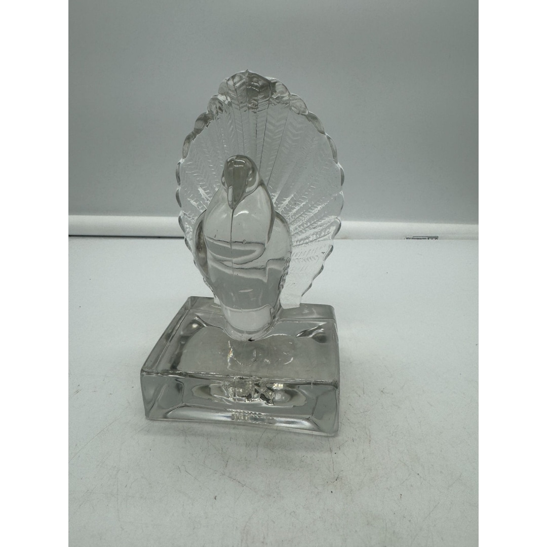 Indiana Glass Clear Pouter Pigeon Bird Single Bookend Figurine ...