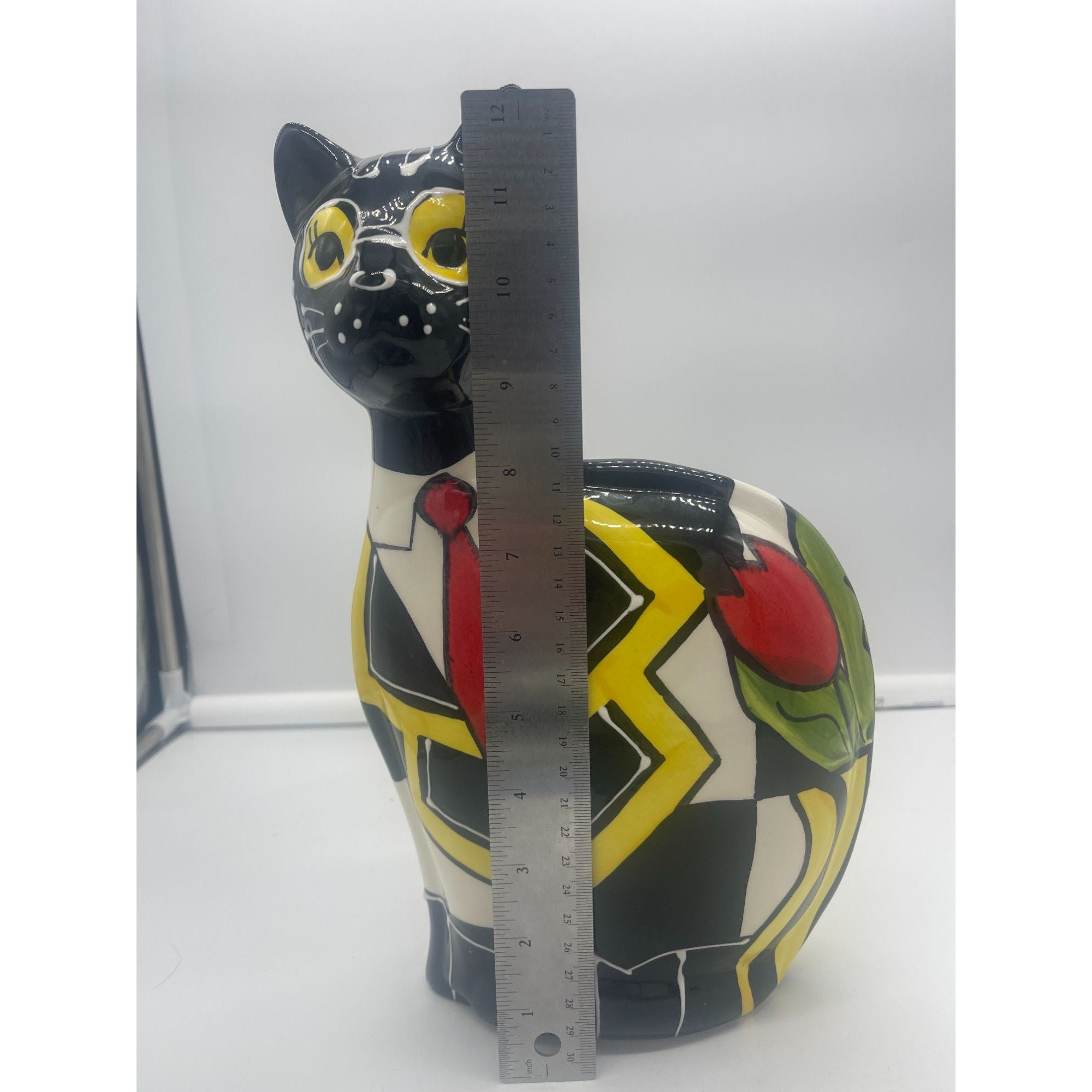 Turov Art Ceramics Large Cat Sculpture Signed 1998 - Etsy