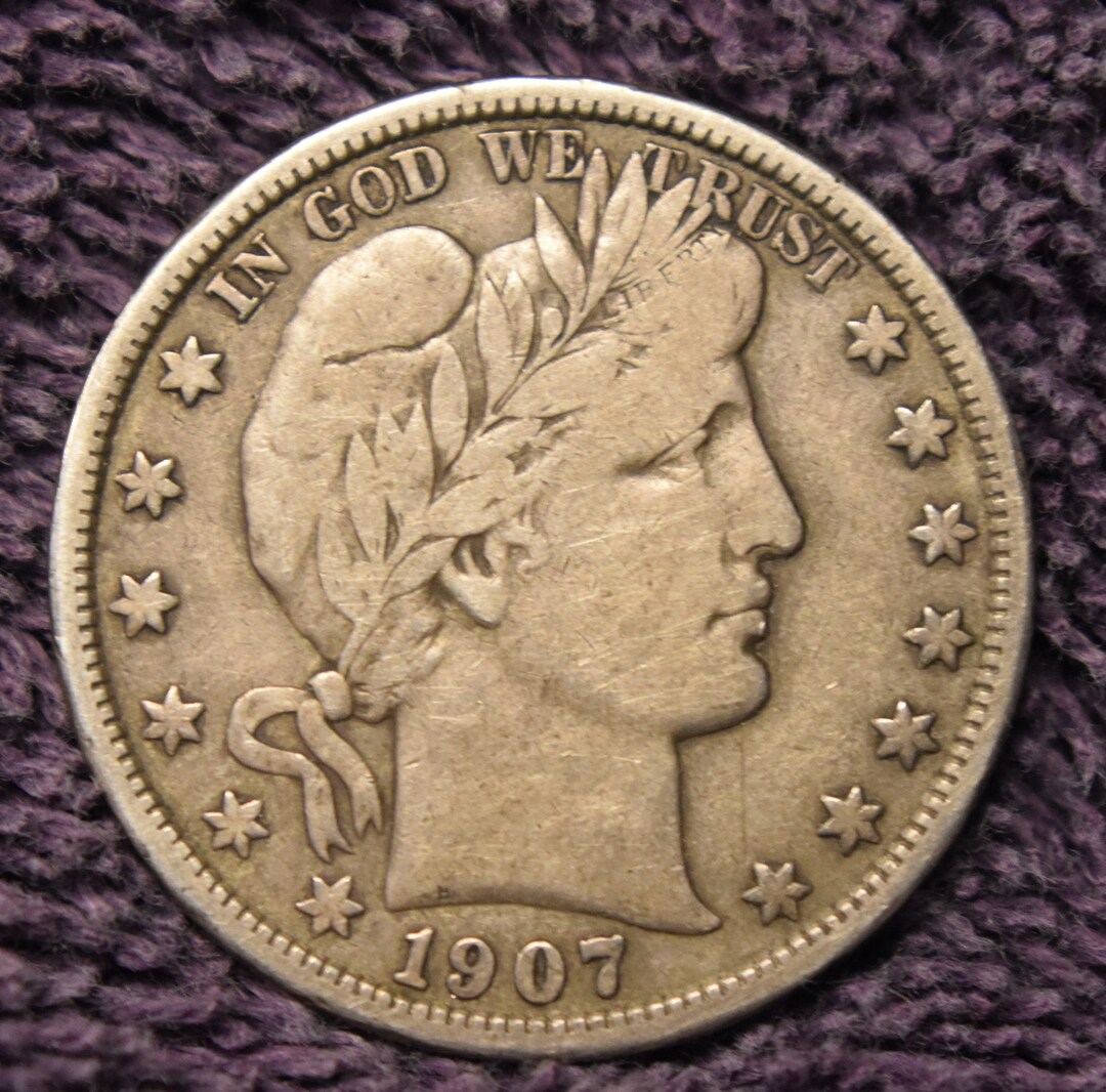 1907 D Barber Half Dollar - Etsy