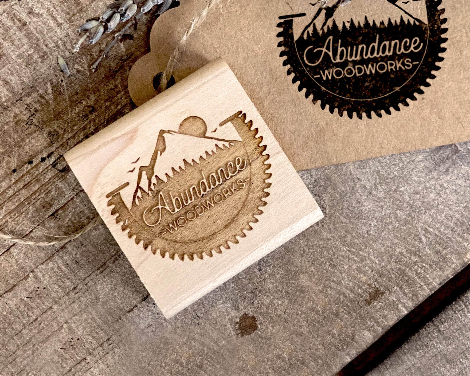 Engraved Logo Stamp Custom Wooden Stamp Small Business - Etsy