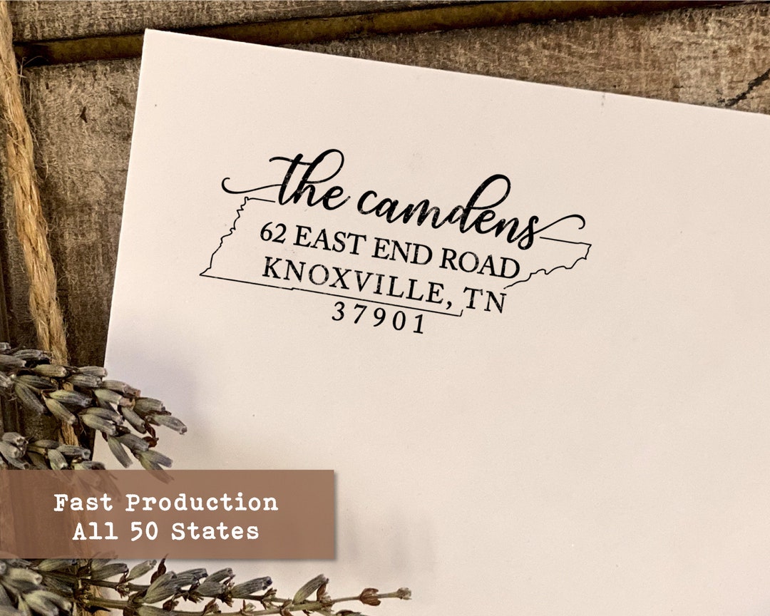 Custom Tennessee Address Stamp Personalized Rubber Stamp - Etsy