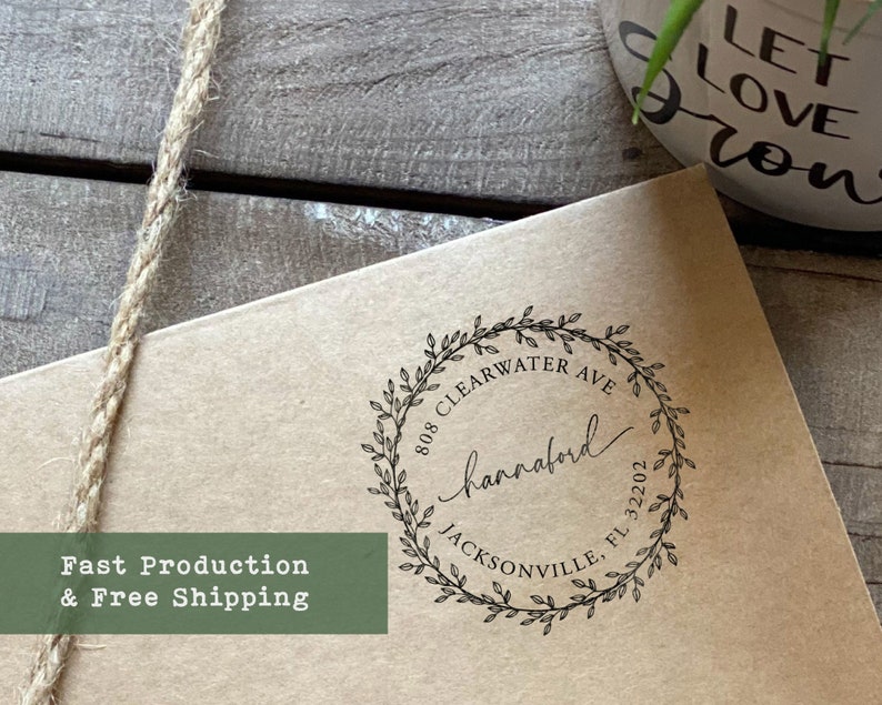 Return Address Stamp Self-ink Custom Logo Stamp | Etsy