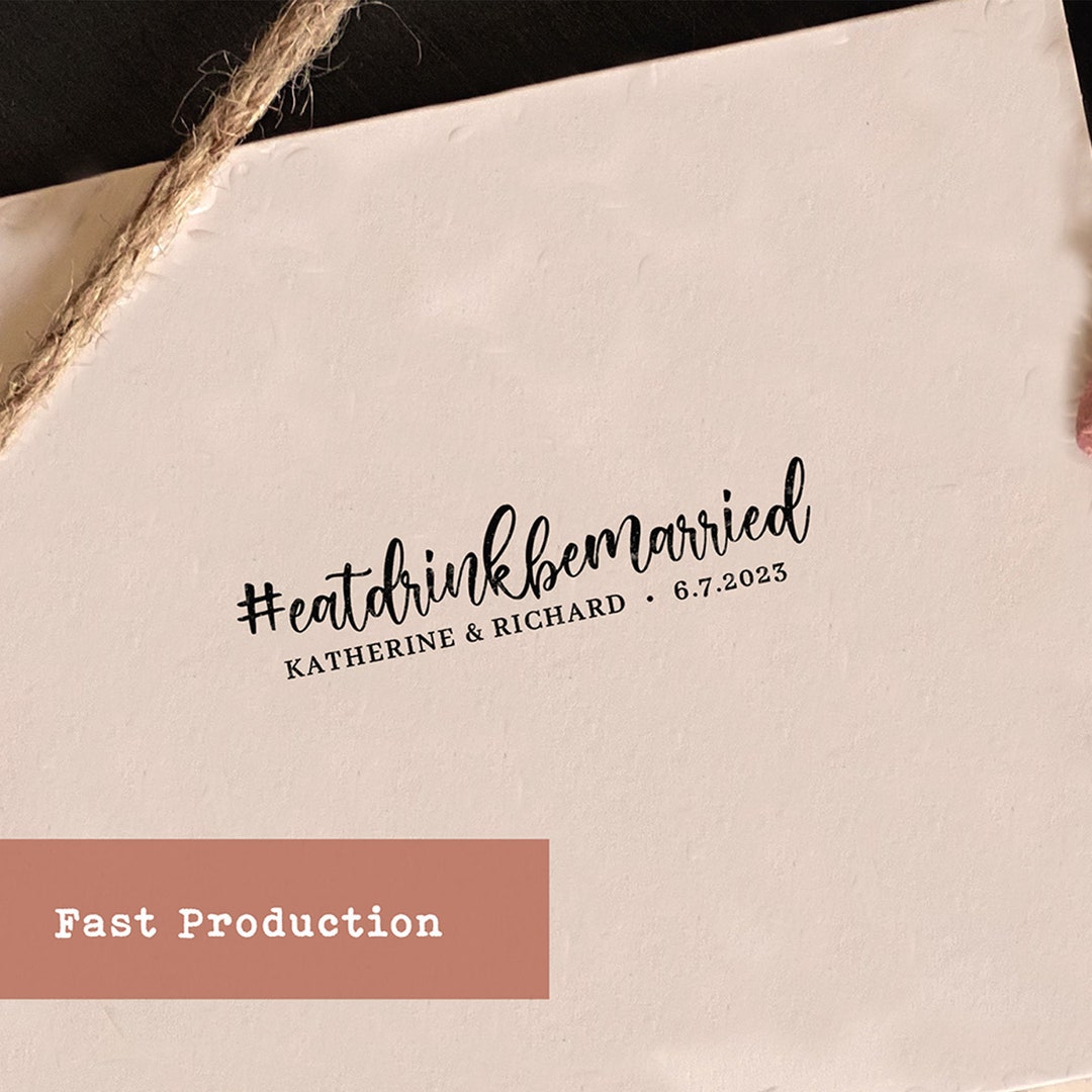Wedding Hashtag Stamp, Personalized Wedding Stamp, Custom Stamp for ...