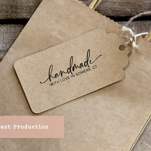 Handmade by Stamp Made With Love by Rubber Stamp Custom Made | Etsy