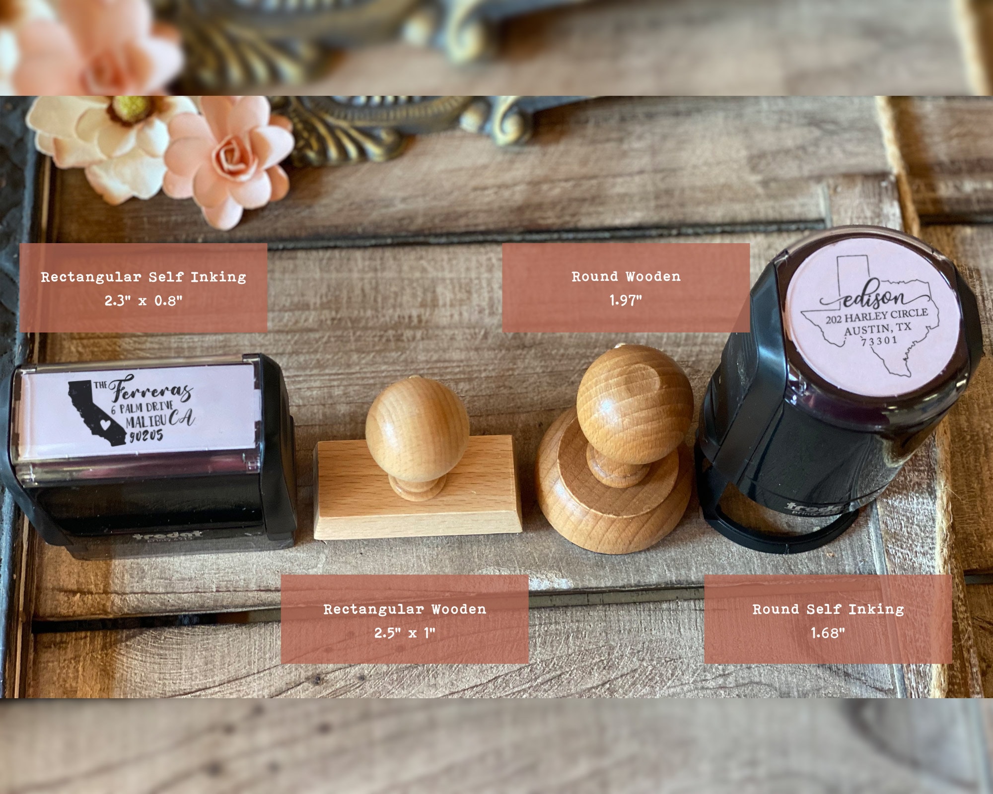 Indiana Address Stamp Personalized Rubber Stamp Housewarming - Etsy