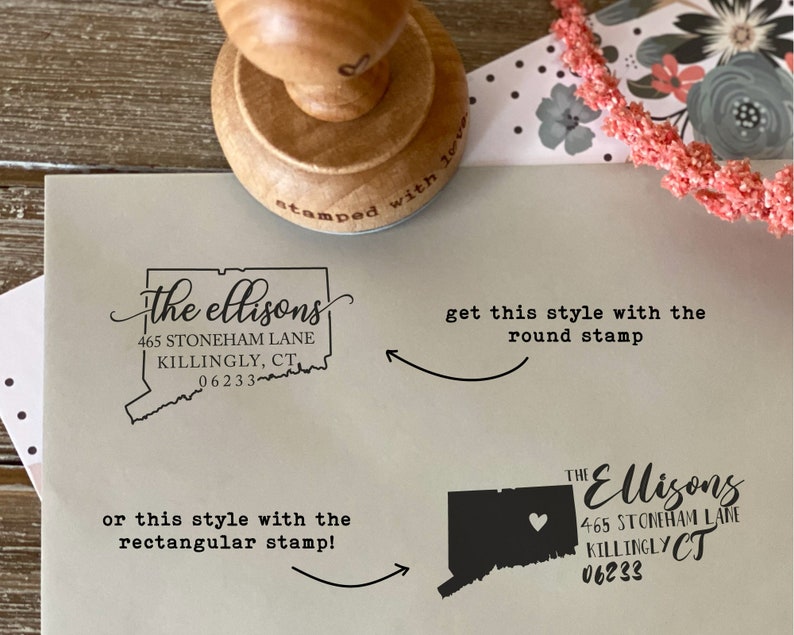 Custom State Address Stamp Personalized Return Address Stamp | Etsy