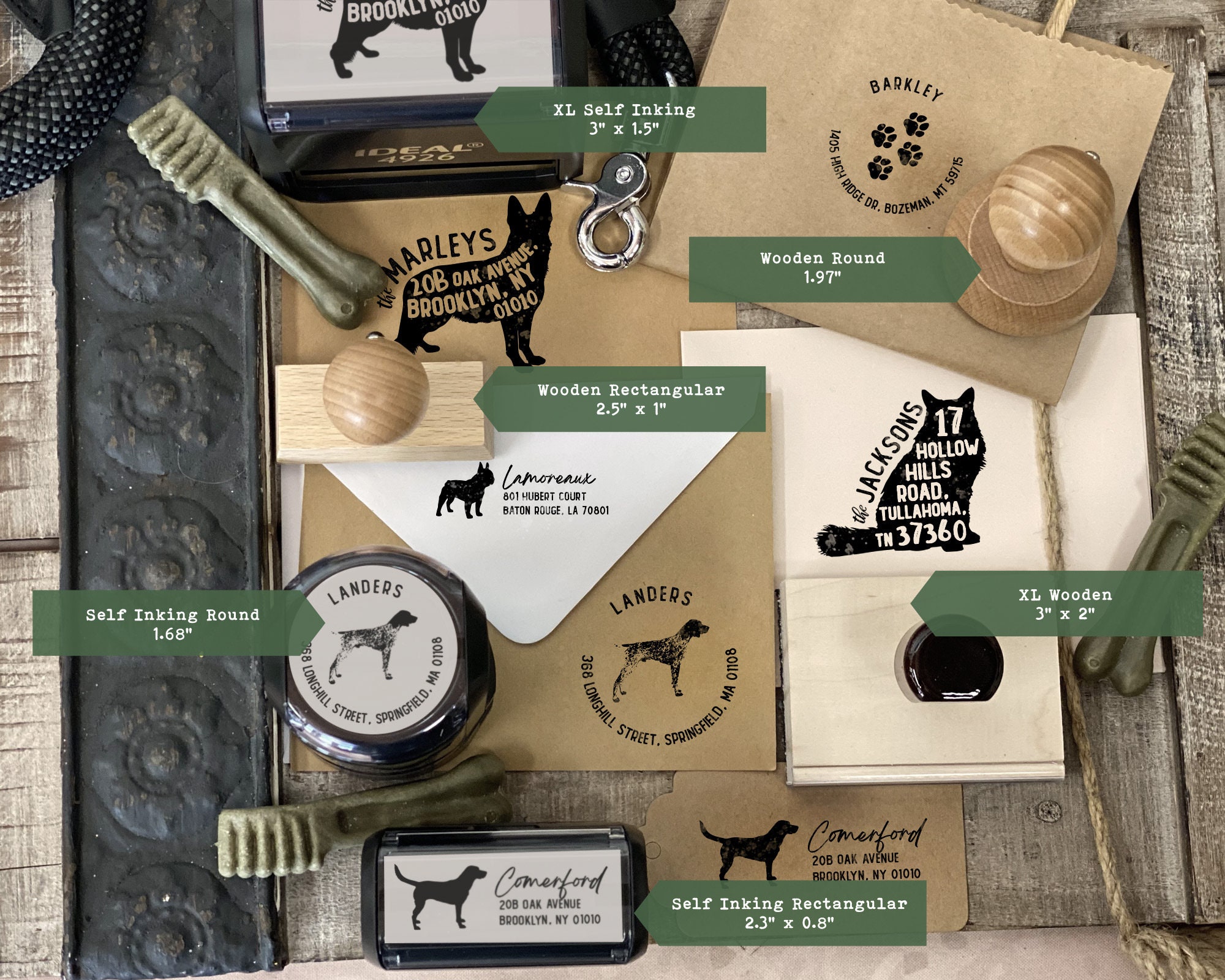 Custom Dog Breed Stamp, Self Inking or Wood Return Address - Etsy