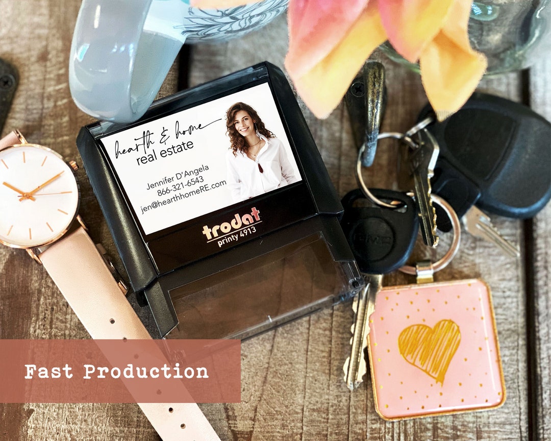 Custom Real Estate Return Address Stamp Self Inking Wood Stamp - Etsy