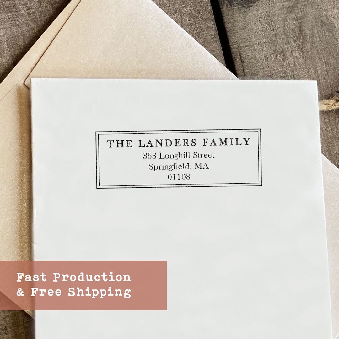 Custom Rectangle Shaped Address Stamp | Self-inking Address Stamp for ...