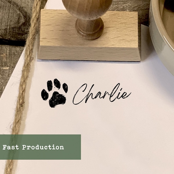 Name Stamp With Paw - Etsy