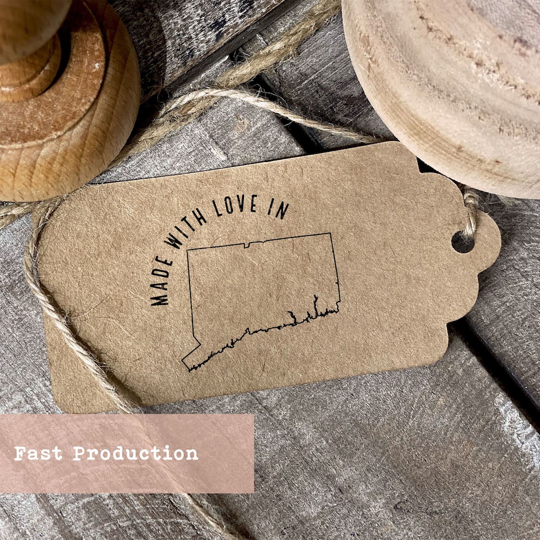 Custom State Stamp, Made With Love Rubber Stamper, Small Business - Etsy