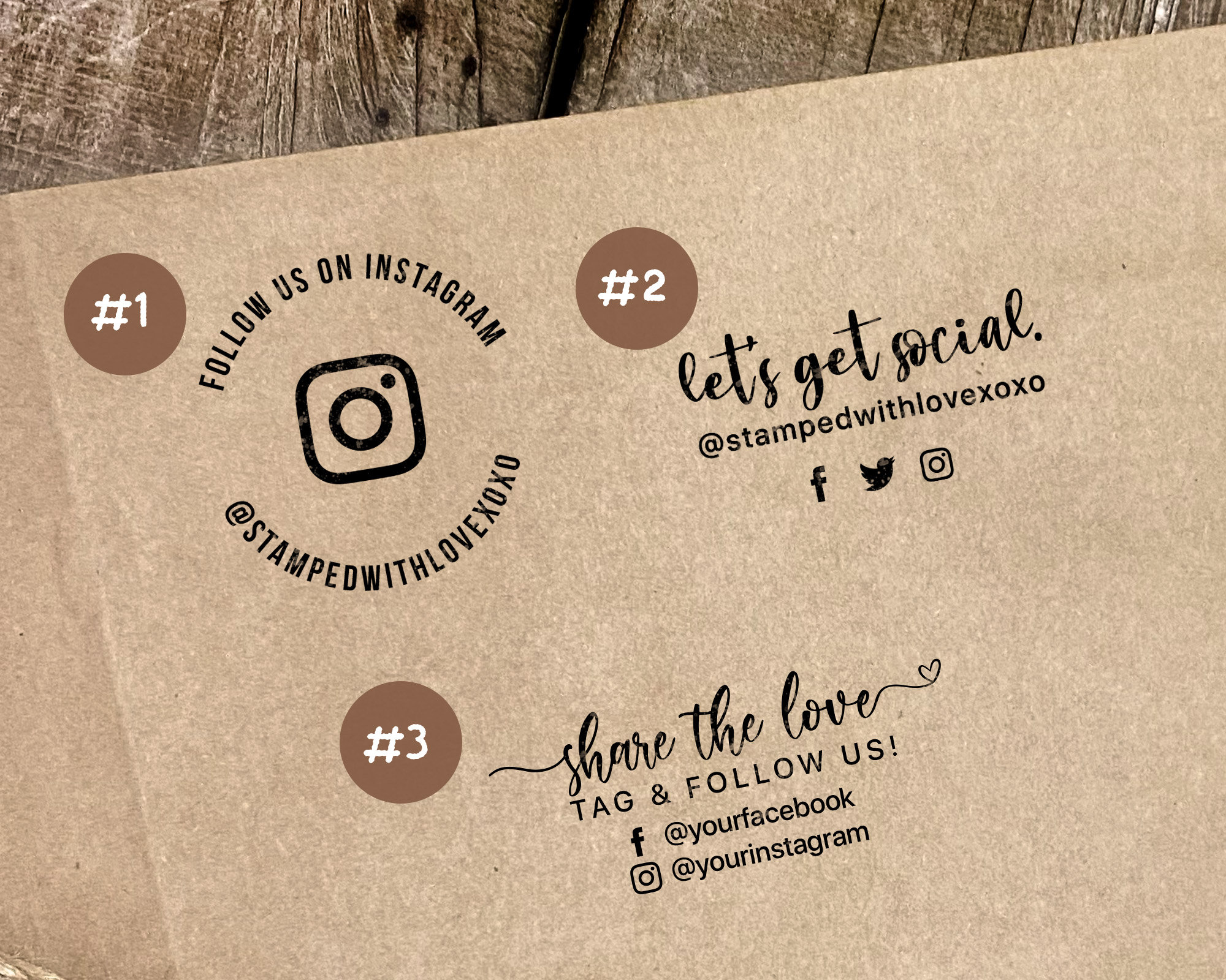 Social Media Stamp Instagram Stamp Custom Social Packaging | Etsy