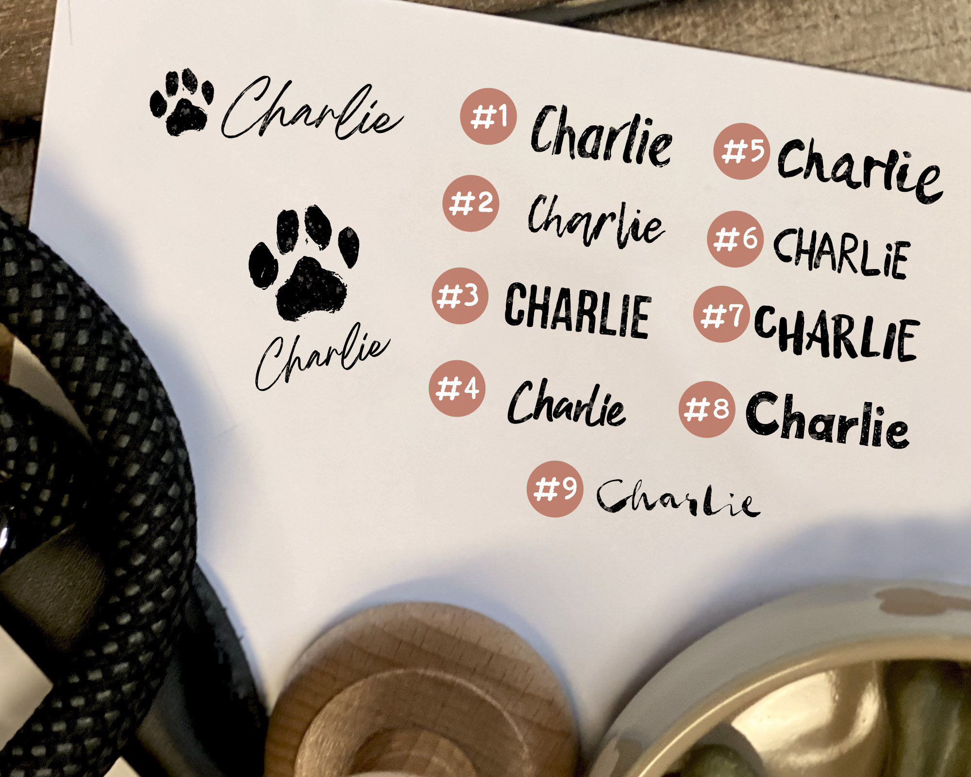 Dog Paw Stamp Dog Signature Stamp Personalized Dog Name | Etsy