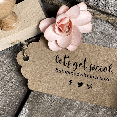 Custom Rubber Stamp Social Media Stamp Business Stamp - Etsy
