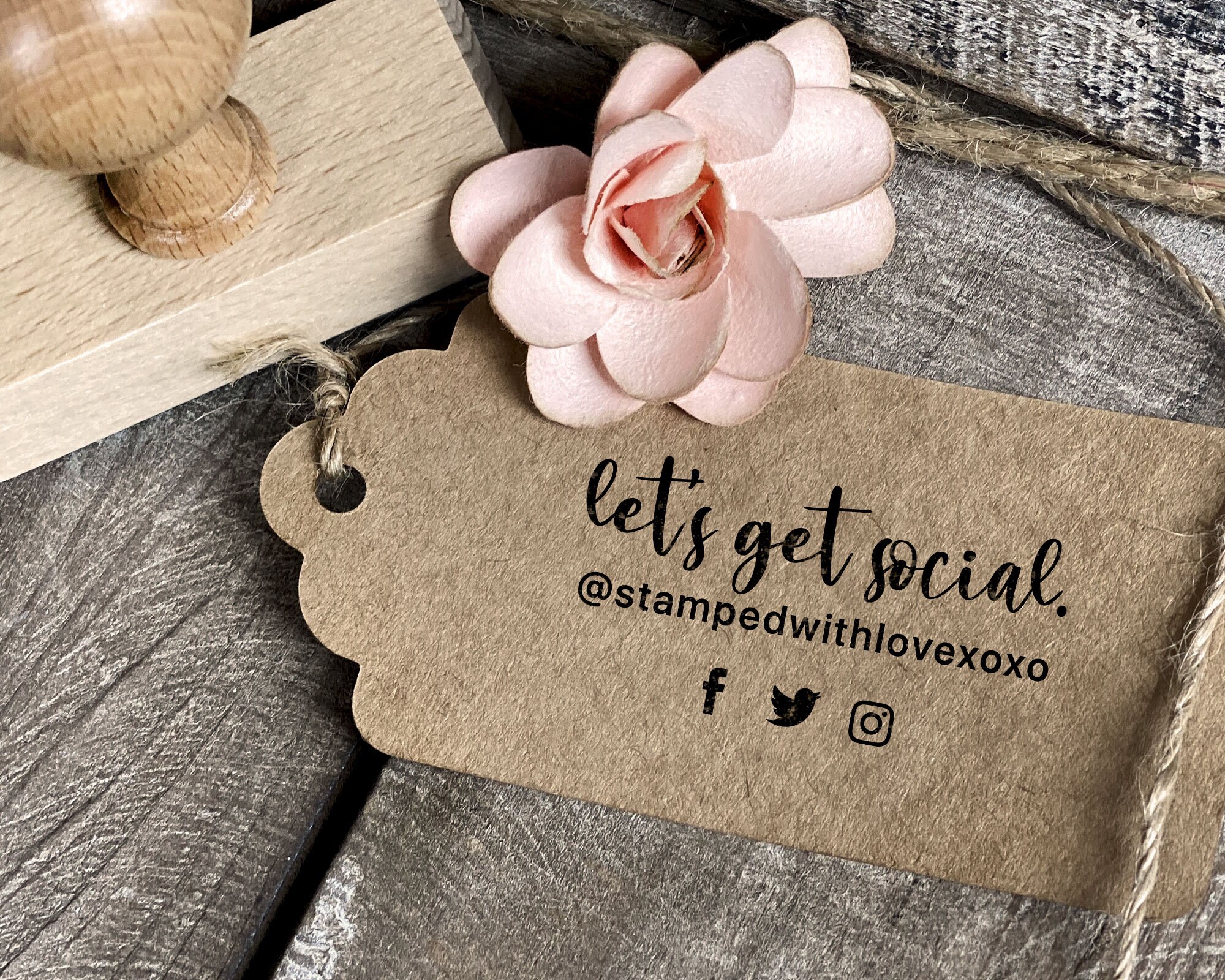 Social Media Stamp Instagram Stamp Custom Social Packaging | Etsy