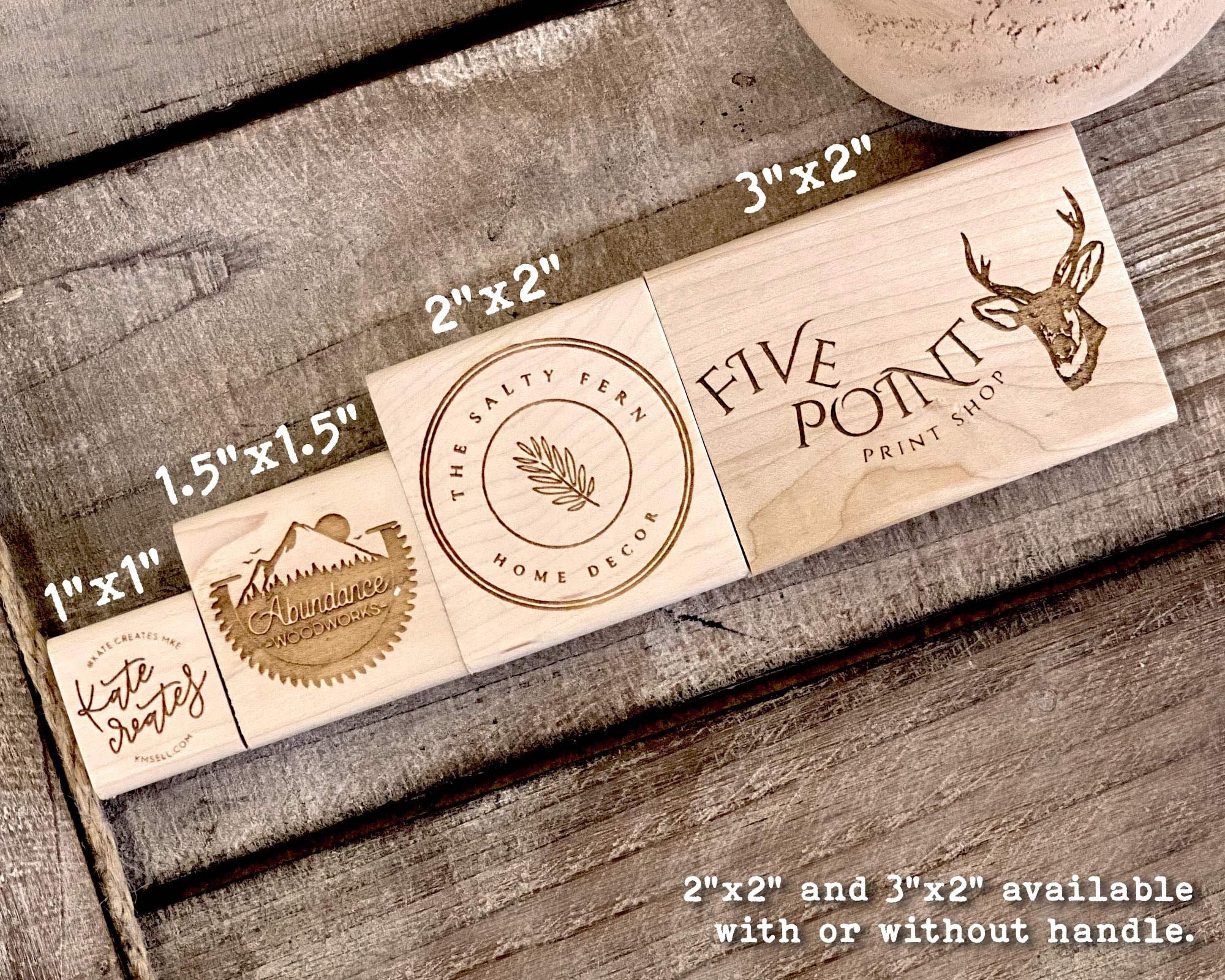 Engraved Logo Stamp Custom Wooden Stamp Small Business - Etsy