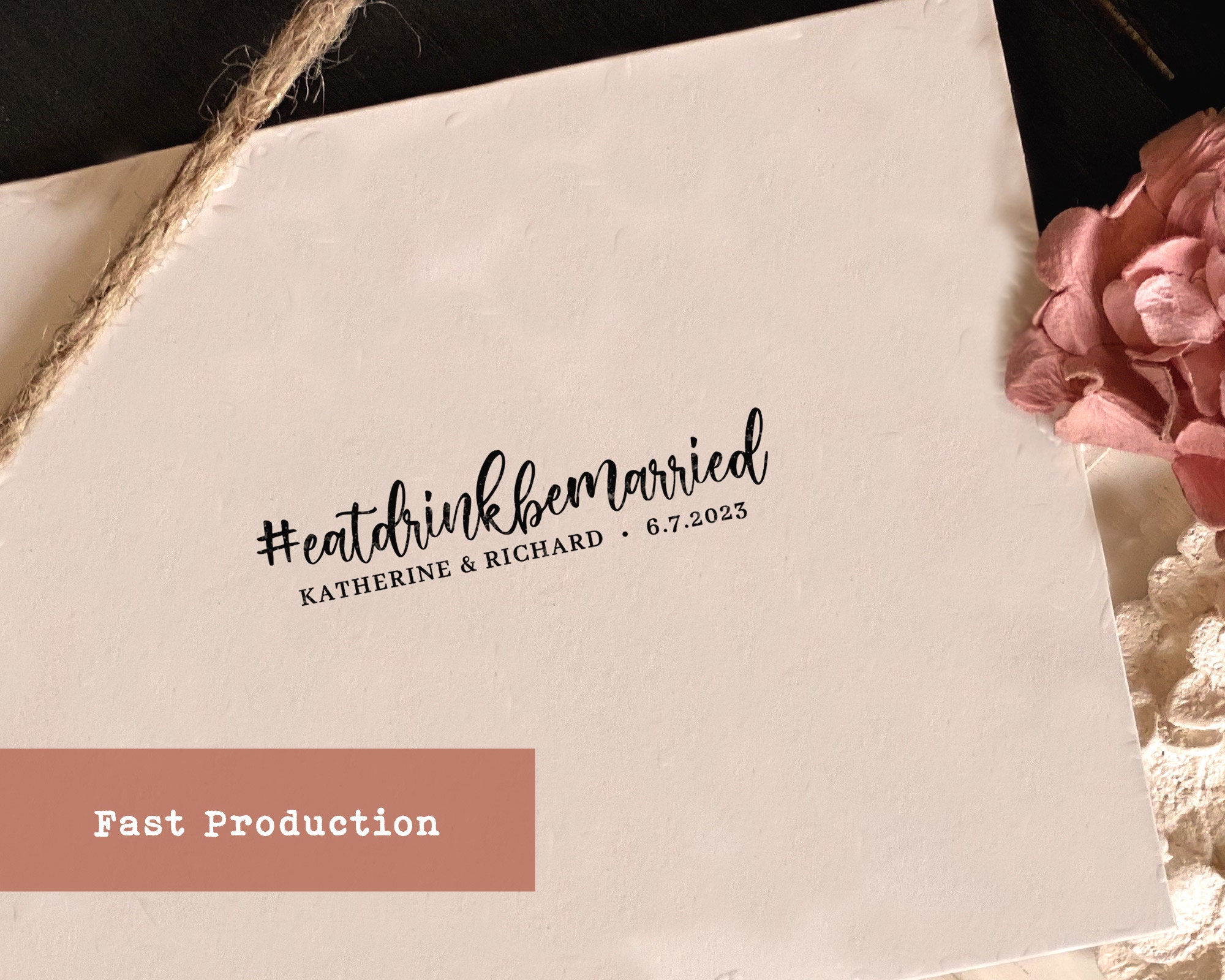 Wedding Hashtag Stamp Personalized Wedding Stamp Custom - Etsy