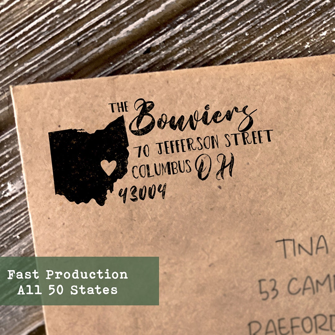 Personalized Ohio Address Stamp, Custom State Return Address Stamper - Etsy