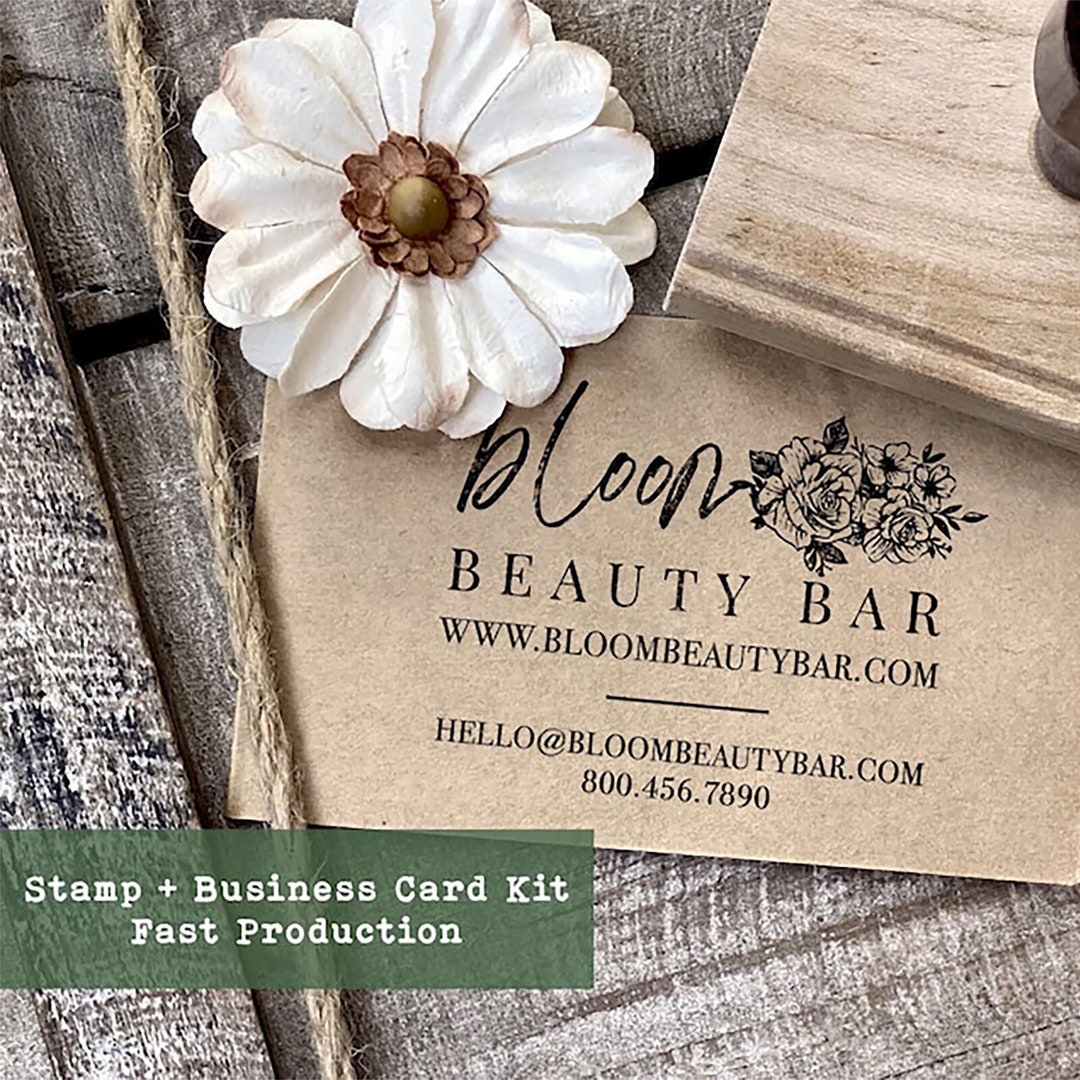 Custom Business Card Stamp, Logo Rubber Stamp, Branding Stamper (2x3 ...