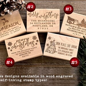 Beautiful Holiday Address Stamp, Christmas Card Stamps, Personalized ...