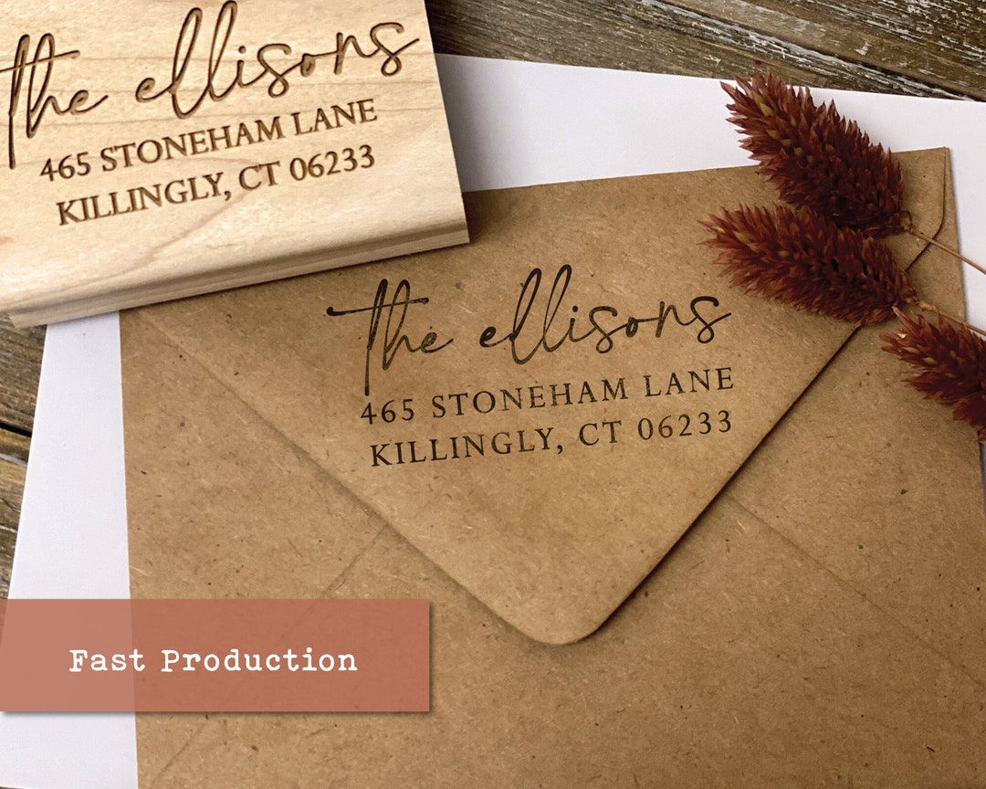 Wood Address Stamp Wooden Engraved Return Address Stamp - Etsy