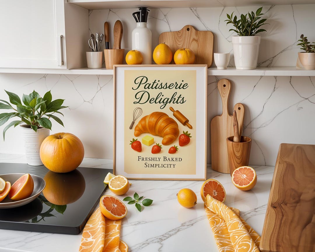 French Croissant Print, Croissant Kitchen Decor, Croissant Art Print - Etsy