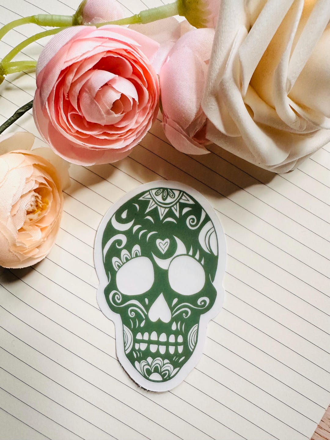 Skull Sticker Halloween Skull Gift Day of the Dead Skull Sticker Cute ...