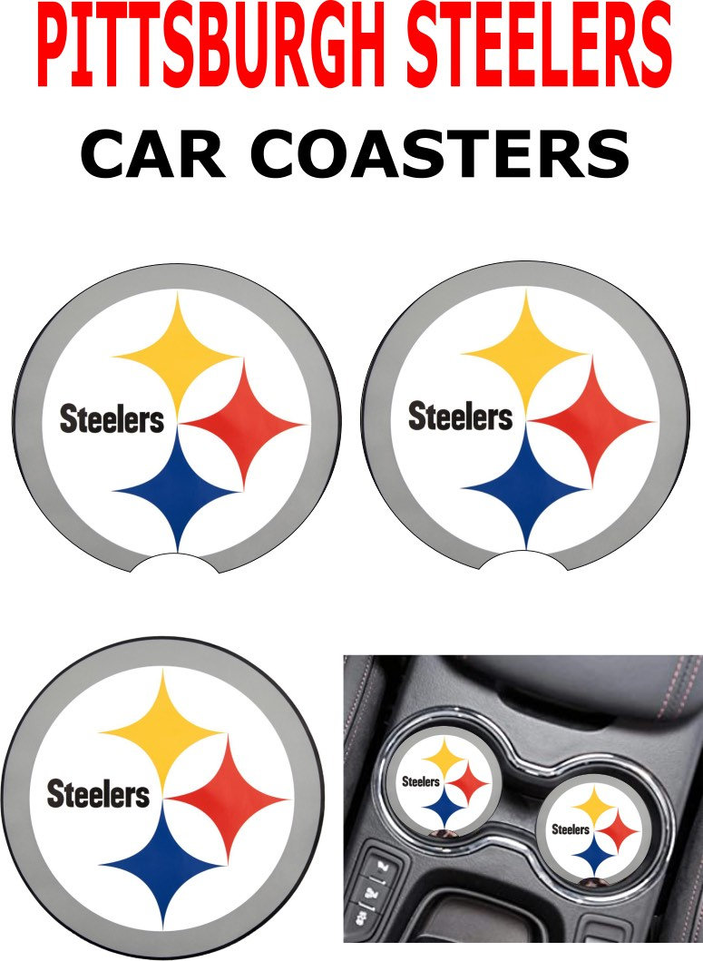 PITTSBURGH STEELERS Car Coasters Brand New Custom Made 2pk - Etsy