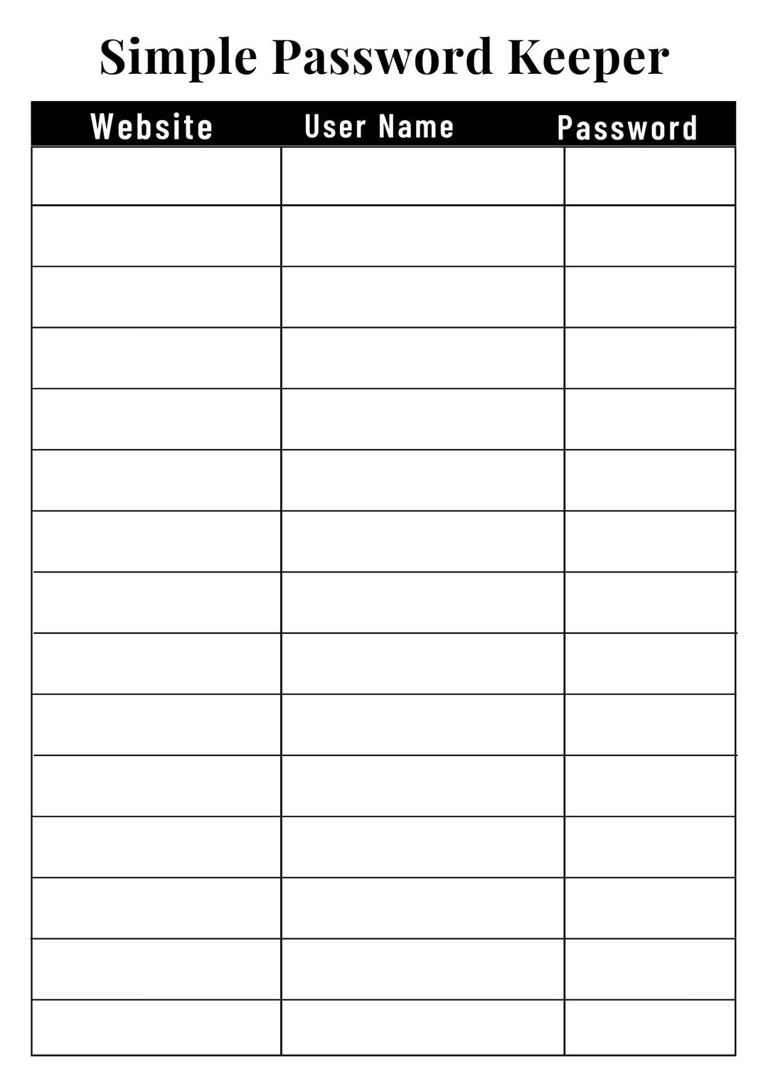 Simple Password Keeper - Etsy