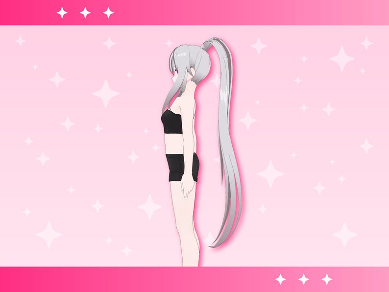 VROID Hairstyle Preset | Ponytail Hairstyle With PHYSICS | Cool | Cute ...