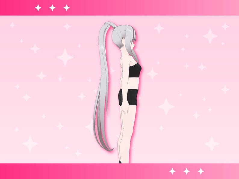 VROID Hairstyle Preset | Ponytail Hairstyle With PHYSICS | Cool | Cute ...