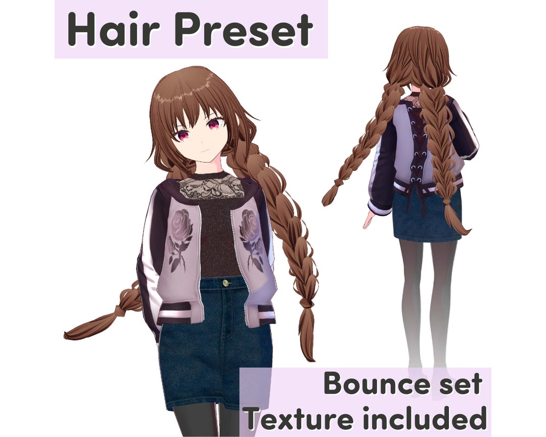 VROID Hairstyle Preset Braids Hairstyle With PHYSICS Cute Anime Fluffy ...