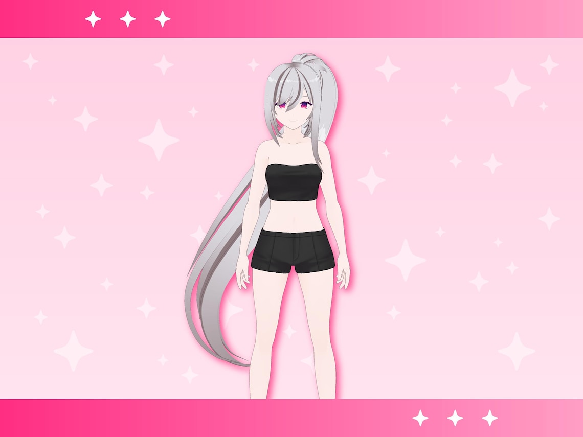 VROID Hairstyle Preset | Ponytail Hairstyle With PHYSICS | Cool | Cute ...