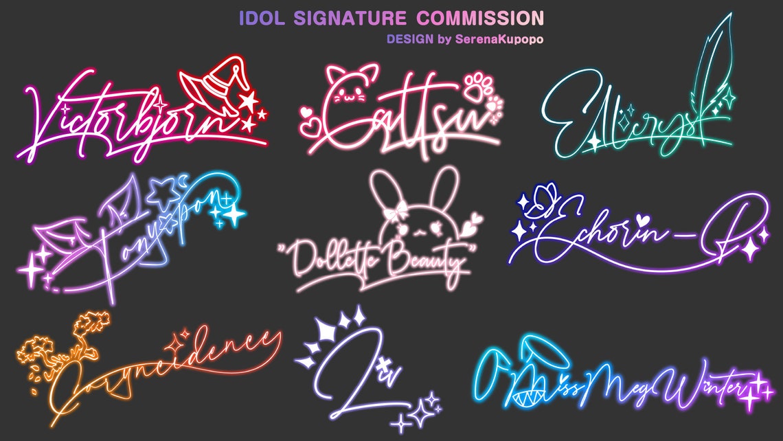 Vtuber Idol Signature Style Logoplease Contact Me Before Purchase - Etsy
