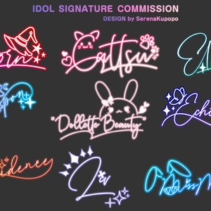 Vtuber Idol Signature Style Logo(please Contact Me Before Purchase) - Etsy