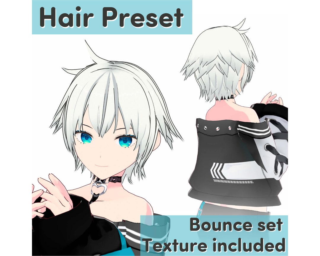 VROID Hairstyle Preset Short Hairstyle With PHYSICS Cool Anime Vtuber ...