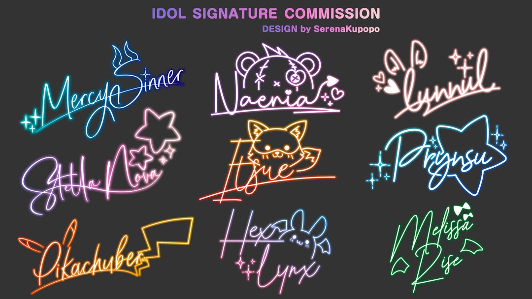 Vtuber Idol Signature Style Logo(please Contact Me Before Purchase) - Etsy