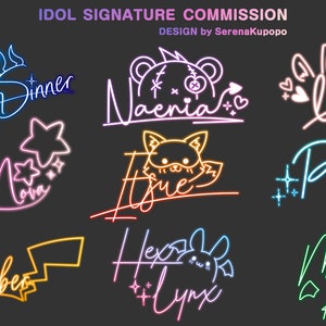 Vtuber Idol Signature Style Logoplease Contact Me Before Purchase - Etsy