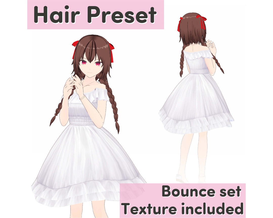 Braids and Ribbon Hair Preset vroid - Etsy