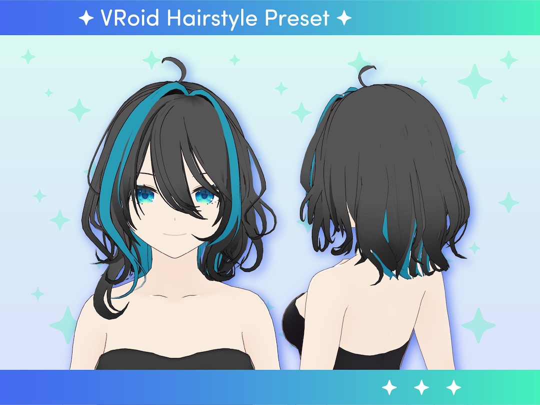 VROID Hairstyle Preset | Long, Messy & Fluffy Hairstyle With Physics ...
